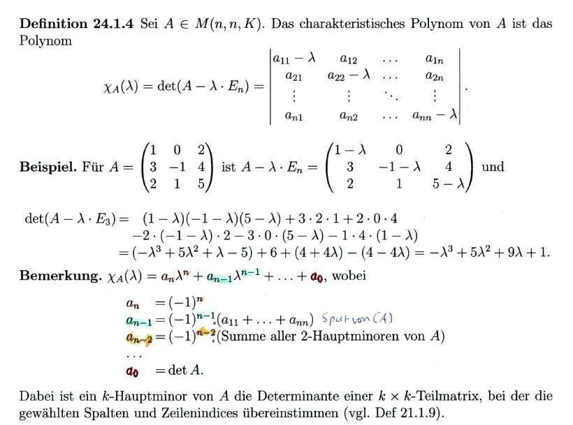 k. Hauptminor - OnlineMathe - das mathe-forum